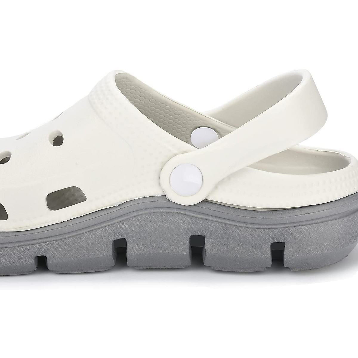 LUAATT Universal Beach Shoes Replacement Rivets,10 Set Repair Plastic Button for Men and Women Summer Shoes Strap (White)