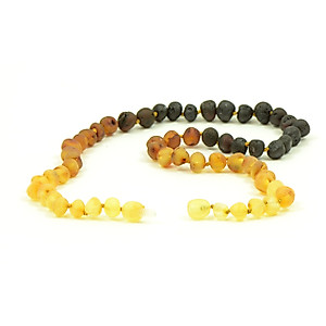Baltic Amber Necklace - Adult Raw Amber Bead Necklace - Rainbow Pattern Unpolished Amber Beads - Multiple Lengths, Baltic-Amber, baltic-amber
