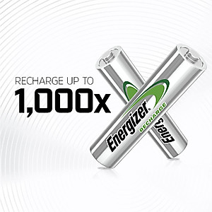 Energizer Rechargeable AAA Batteries, Recharge Universal Triple A Battery Pre-Charged, 8 Count