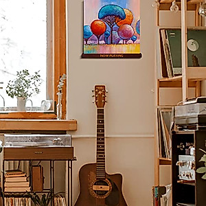 Qunclay 2PCS Now Playing Vinyl Record Stand Vinyl Record Wall Mount Solid Wood Vinyl Record Stand Record Display Shelf Record Holder Wall Mount with Plate Groove and Self Drilling Screws (Brown)