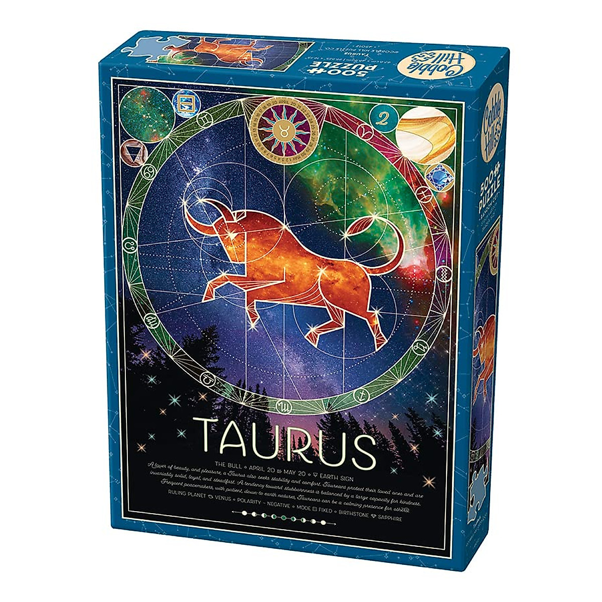 Cobble Hill 500 Piece Zodiac Puzzle - Taurus - Sample Poster Included