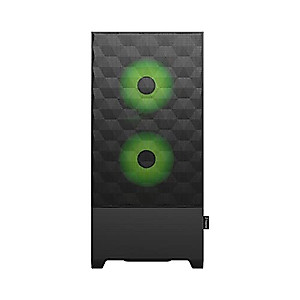 Fractal Design Pop Air RGB Green Core - Tempered Glass Clear Tint - Honeycomb Mesh Front – TG Side Panel - Three 120 mm Aspect 12 RGB Fans Included – ATX High Airflow Mid Tower PC Gaming Case