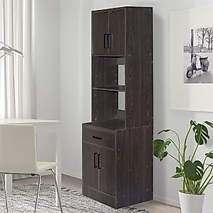 Better Home Products Shelby Tall Wooden Kitchen Pantry in Tobacco