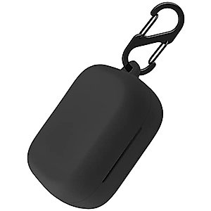 Geiomoo Silicone Case Compatible with Skullcandy Grind Fuel, Protective Cover with Carabiner (Black)