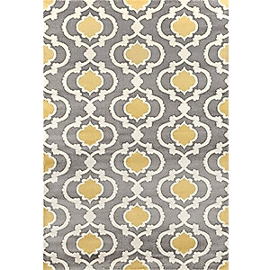 Moroccan Trellis Contemporary Gray/Yellow 7'3" x 10'2" Indoor Area Rug