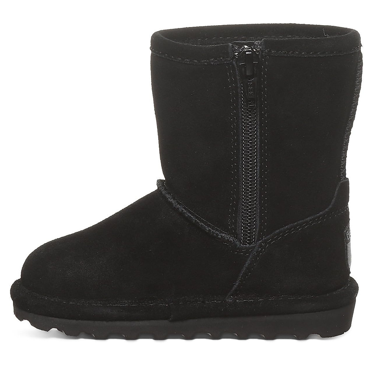BEARPAW Elle Toddler Black Size 12 | Toddler's Boot Classic Suede with Zipper | Kid's Slip On Boot | Comfortable Winter Boot