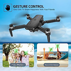 LMRC-12 Drone with 1080p UHD Camera for Adults Beginner, Foldable 2.4GHz FPV Drone, Less than 249g, RC Quadcopter Toys Gifts with Brushless Motor, Altitude Hold, Follow Me, 2 Batteries, Black