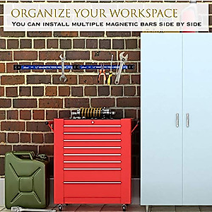 EHOMEA2Z Magnetic Tool Holder 4 Pack Heavy-Duty 12 Inch Rack, Magnetic Wrench Rack, Magnetic Strip for Walls, Garage Accessories, Shed and Shop Magnetic Organizer, Gifts for Men