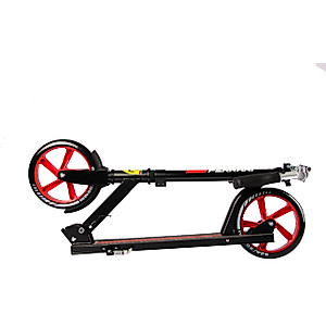 DAKOTT Ferrari Foldable Kick Scooter 2 Wheel, Quick-Release Folding System, Shock Absorption Mechanism, Large 200mm Wheels Scooters for Adults and Teens, Black, (FXA2080BLK)