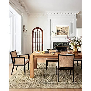 Loloi II Margot Collection MAT-04 Antique / Green 7'-6" x 9'-6", 3.8" Thick, Area Rug, feat.CloudPile, Soft, Durable, Printed, Medallion, Low Pile, Non-Shedding, Easy Clean, Living Room Rug