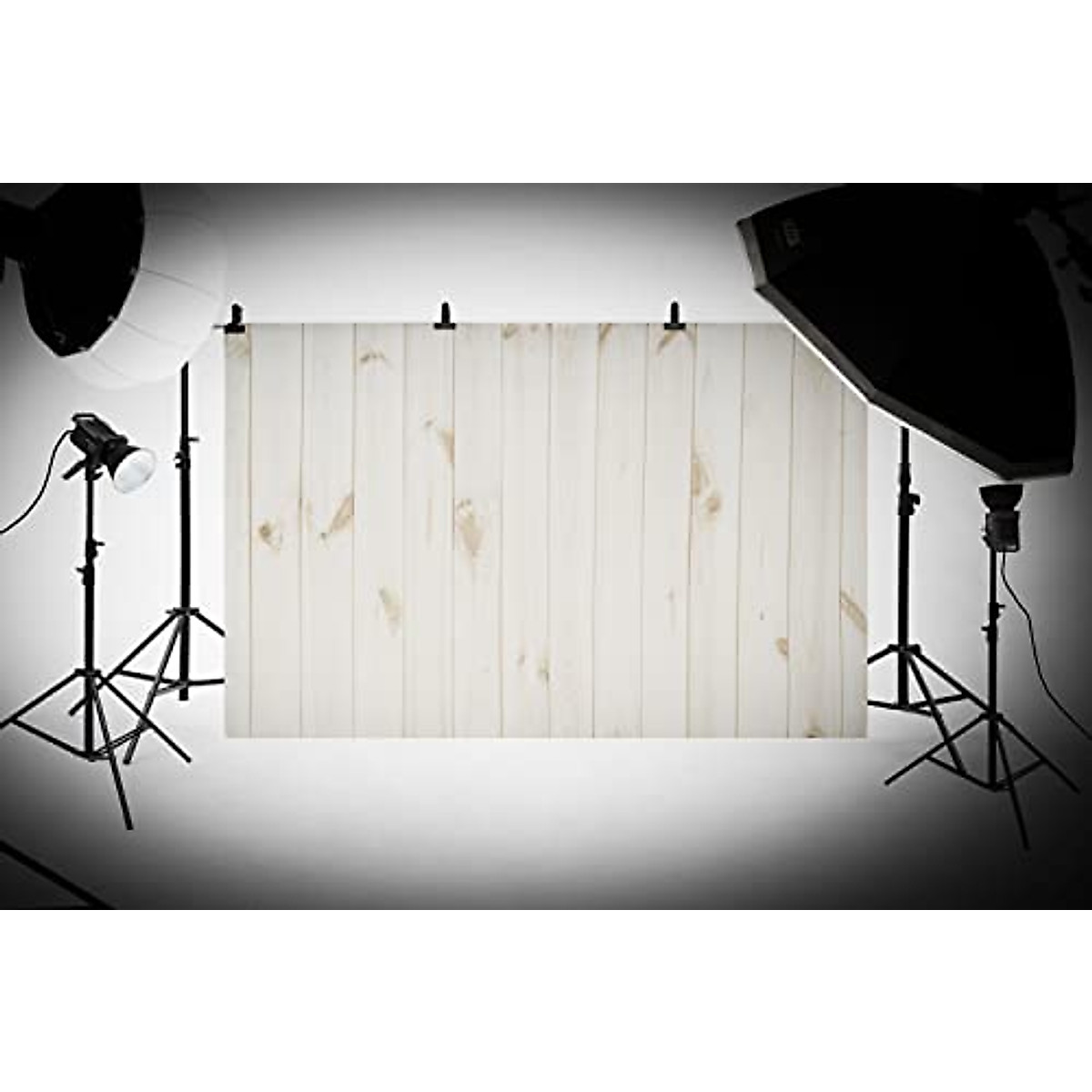 Harfirbe 7x5ft/2.2x1.5m White Wood Backdrops Wooden Backgrounds for Photography Studio