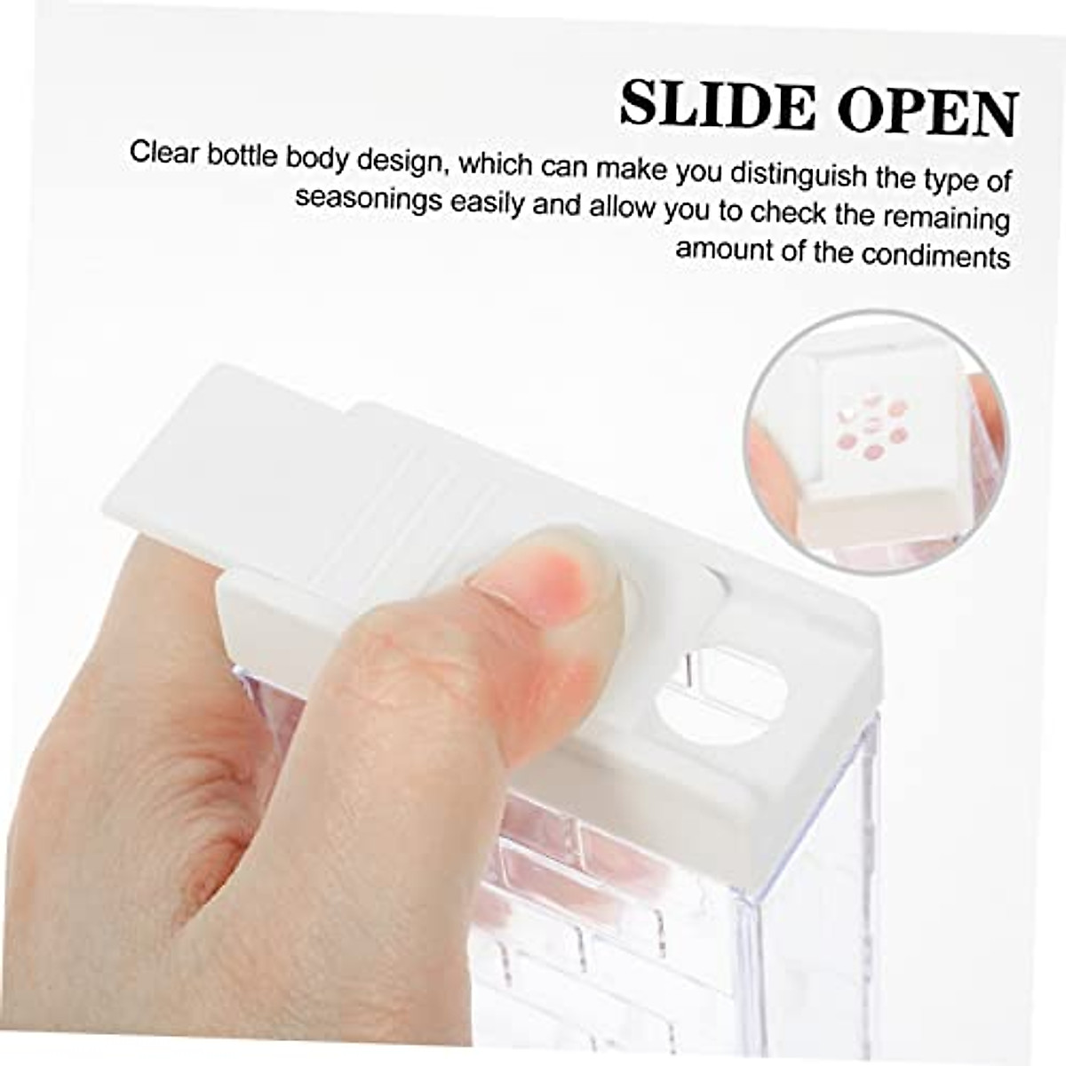 KICHOUSE 2 Sets Kitchen Seasoning Box Dispenser Container Travel Salt Shaker Small Salt Shaker Leakproof Jars Sugar Shaker Sugar Storage Container Anti-Slip Seasoning Jars Seasoning Bottles