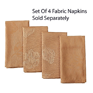 Newbridge Tremont Leaf Damask, Fabric Tablecloth, Swirling Leaves Damask, Print, Soil Resistant, Easy Care Tablecloth, 60 Inch x 144 Inch Rectangle, Gold