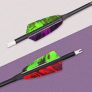 ACCMOS 500 Spine Arrow 25 Inch Arrow Target Practice Arrow Hunting Arrow Carbon Arrows Compound Bow Recurve Bow Adult Youth Archery Indoor Outdoor Shooting Field Tip