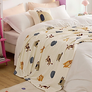 Bedsure Cat Throw Blanket with a Pillow Cover - Aesthetic Cute Fleece Blanket for Girls Boys Teens Kids as a Gift, Soft Cozy Animal Pattern Blankets for Couch Sofa Bed Camping