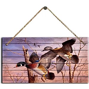 6"x12" ,Fashion Antique Classic Style Signs,Front Door Family Home Decor,Duck Painting,Duck Hunting Art,Duck Hunting Paintin,Ducks in flight,Home Wall Decor Art Signs Garden Decoration