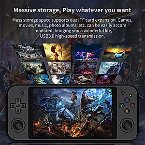 Brteyes 5.36  Touch Screen Handheld Game Console-Linux Android 7.1 Dual System Game-WiFi Online- 6 Hours of Battery Life-Dual TF Card Expansion 7500 Games Boy&Friend
