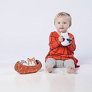 Manhattan Toy Camp Acorn Canoe Buddies Soft Stuffed Animal Baby Toy Orange 9" x 4" x 5"