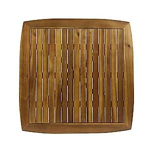 Christopher Knight Home Stanford Outdoor Square Dining Table with X Base, Teak Finish