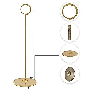 Urban Deco 16 Pieces Table Card Holder 12 inches Gold Place Steel Card holders for Photos, Food Signs, Memo Notes, Weddings, Restaurants, Birthdays.