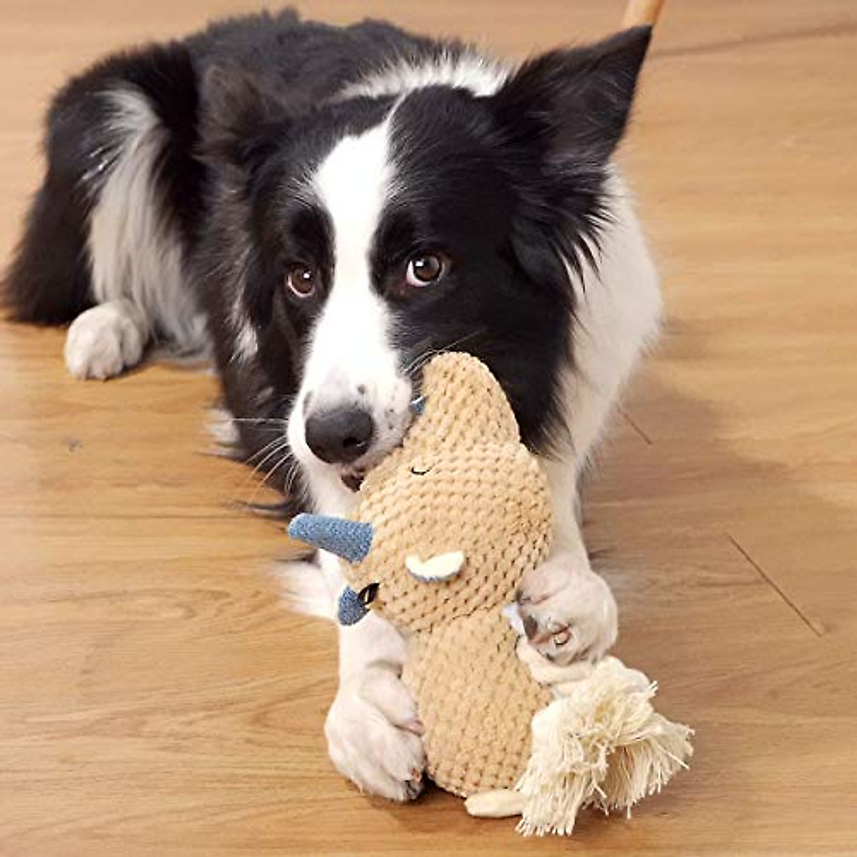 Sedioso Large Dog Toys, Cute Squeaky Dog Toy, Stuffed Animal Plush Toys for Puppies, Durable Dog Chew Toys for Small,Middle,Large Breed (Brown(Uni-Hippo))