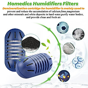 Techecook 10Pack Demineralization Cartridge Fit for HoMedics Ultrasonic Humidifier Demineralization Cartridge Filter UHE-HDC4, Eliminate White Mist|Prevent Hard Water Build-Up|Filter Mineral Deposits