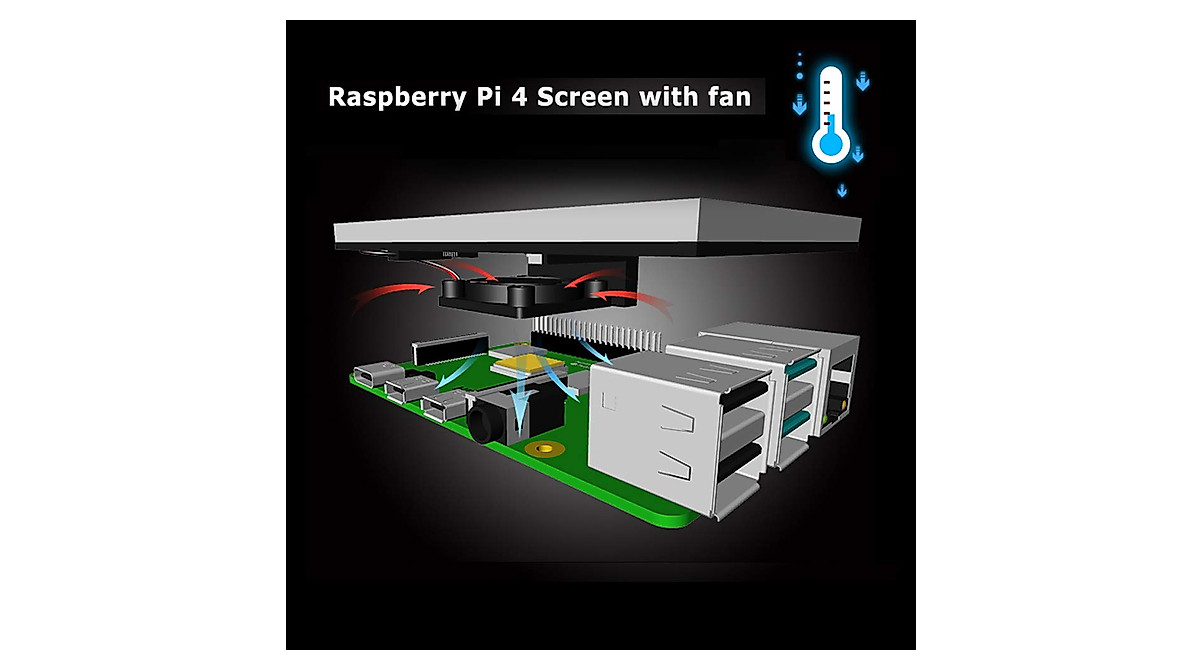 JUN-ELECTRON for Raspberry Pi 4 Touch Screen with Case, 3.5 inch Touchscreen with Fan, 320x480 ...