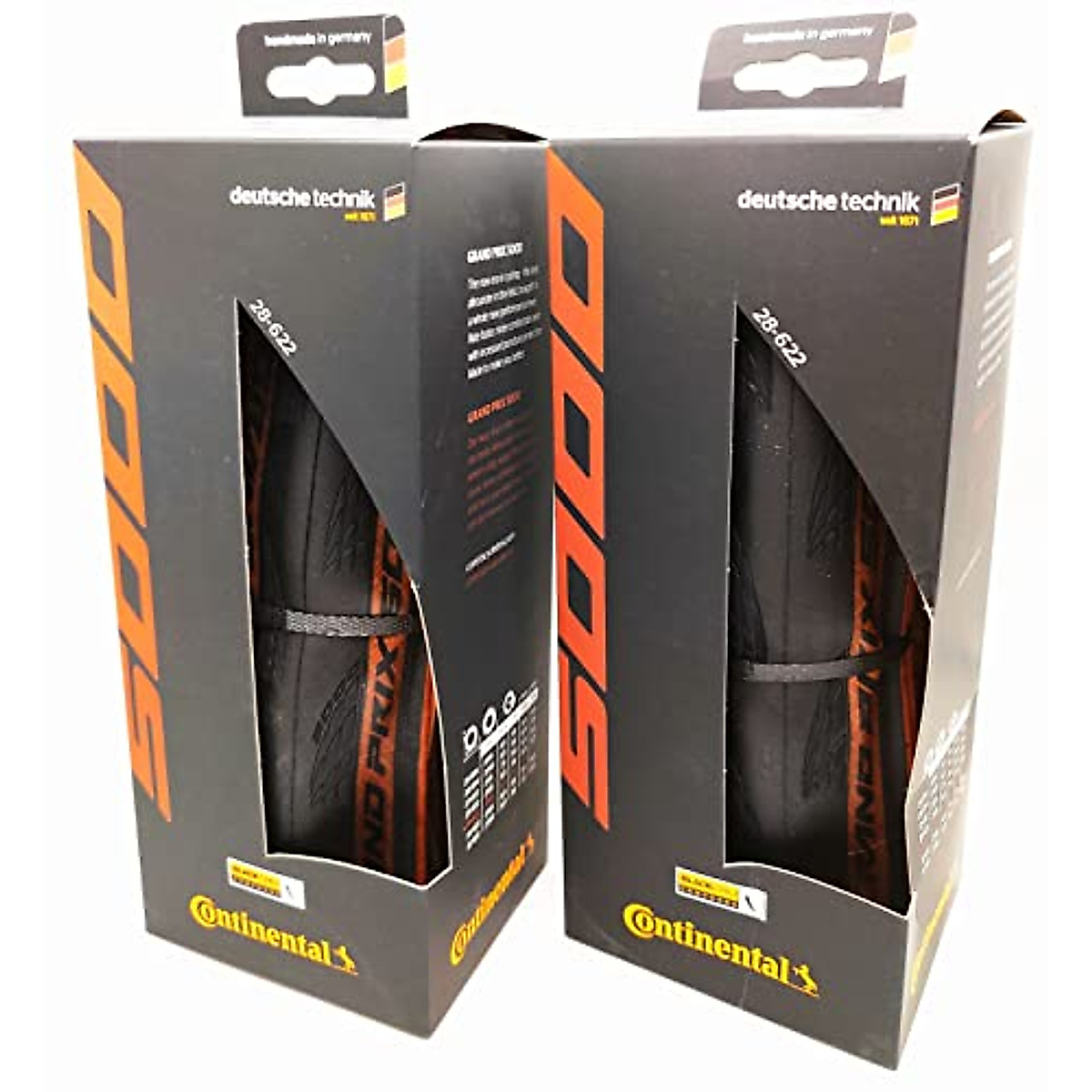 Continental Pair Grand Prix 5000 Folding Tires 700x28c Black Transparent 700c, 700x28