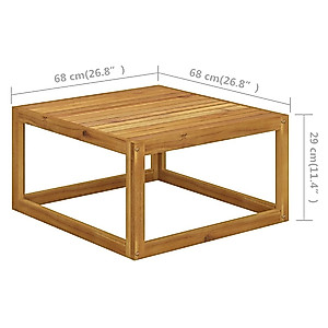 vidaXL Solid Acacia Wood Footrest with Cream White Cushion - Comfortable Outdoor Seating - Easy Assembly - Customizable Configuration