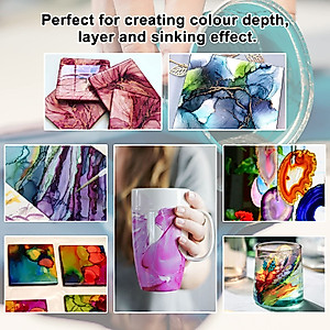 Alcohol Ink Set - 48 Vivid Colors, Concentrated Alcohol-Based Ink, Epoxy Resin Paint with Metallic Color Dye for Resin Coasters, Acrylic Painting, Tumbler Making,10ml Each