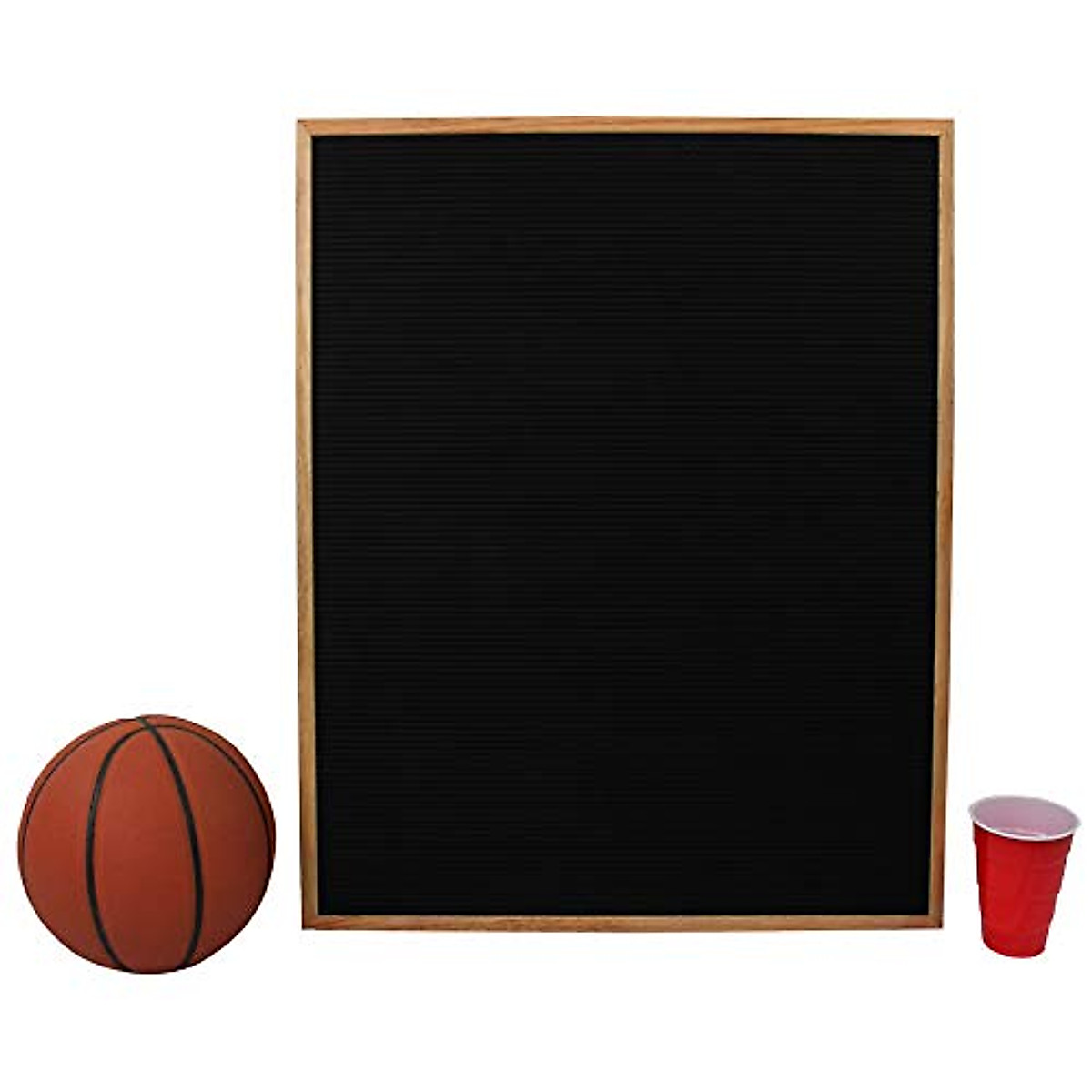 Executive Office Solutions Extra Large Changeable Letter Board - Black Felt With Solid Oak Frame, Wall Mount, Canvas Bag, Letter Clippers, Letter Box and 450 Characters 24 x 30 Black (LB5)