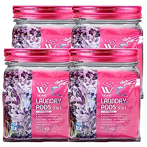 5-in-1 Laundry Pods, Total 128 Count, High Efficiency (HE), Ultra Concentrate with Powerful Stain Lifter Technology, Fabric Softener With Lavender Extracts, Detergent Pods, 32 Count/Each (Pack of 4)