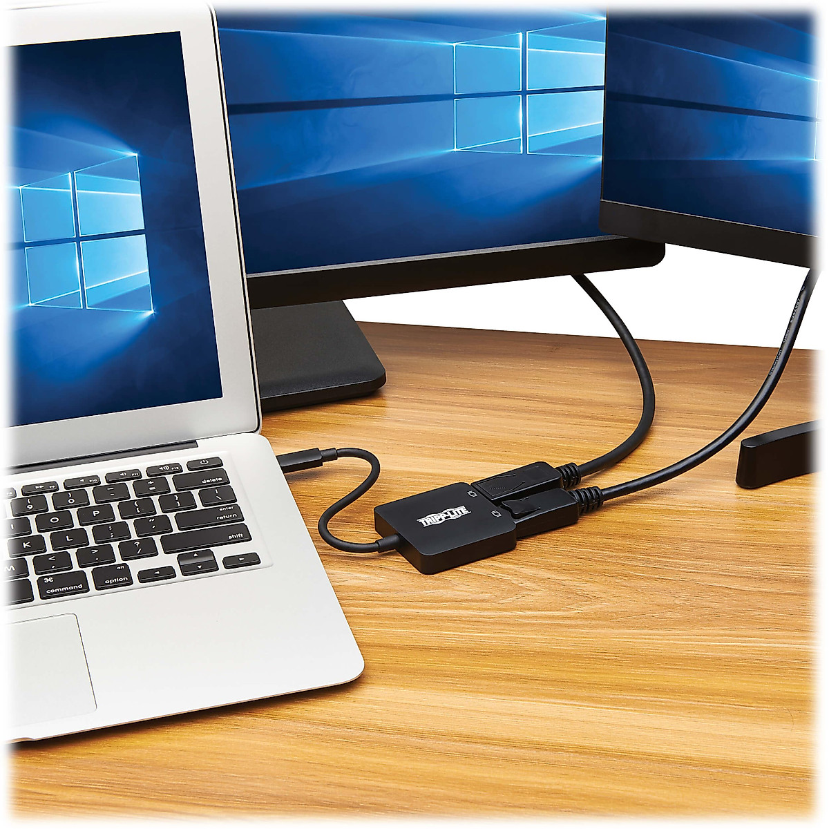 Tripp Lite USB-C Two-Monitor DisplayPort Adapter, Windows & MacBook Pro, 8K @ 30Hz 4:4:4 Single Output, 4K @ 60Hz 4:4:4 Dual Output, HDCP 2.2, HDR, DP 1.4 Alt Mode, 3-Year Warranty (U444-2DP-MST4K6)
