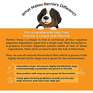 Perfect Poop Digestion & General Health Supplement for Dogs: Fiber, Prebiotics, Probiotics & Enzymes Relieve Digestive Conditions, Optimize Stool, and Improve Health (Cheddar Cheese, 4.2 oz)