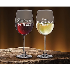 TEEAMORE Personalized Wine Glass Add Your Name Text Valentiness Day Birthday Anniversary Laser Engraved Stemmed Wine Glass 16oz