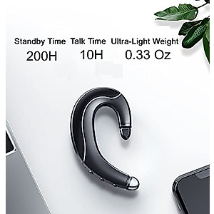 MAXIAEON TWS Ear Hook Bluetooth Wireless Headphones, Non Ear Plug Bluetooth Headset with Microphone, Stereo Sound Earphones Painless Wearing Sport Earphones for Smartphones (TWS Headset(Black))