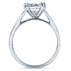 Kobelli Cushion-cut Moissanite Solitaire Engagement Ring 2 CTW 14k White Gold, Size 7