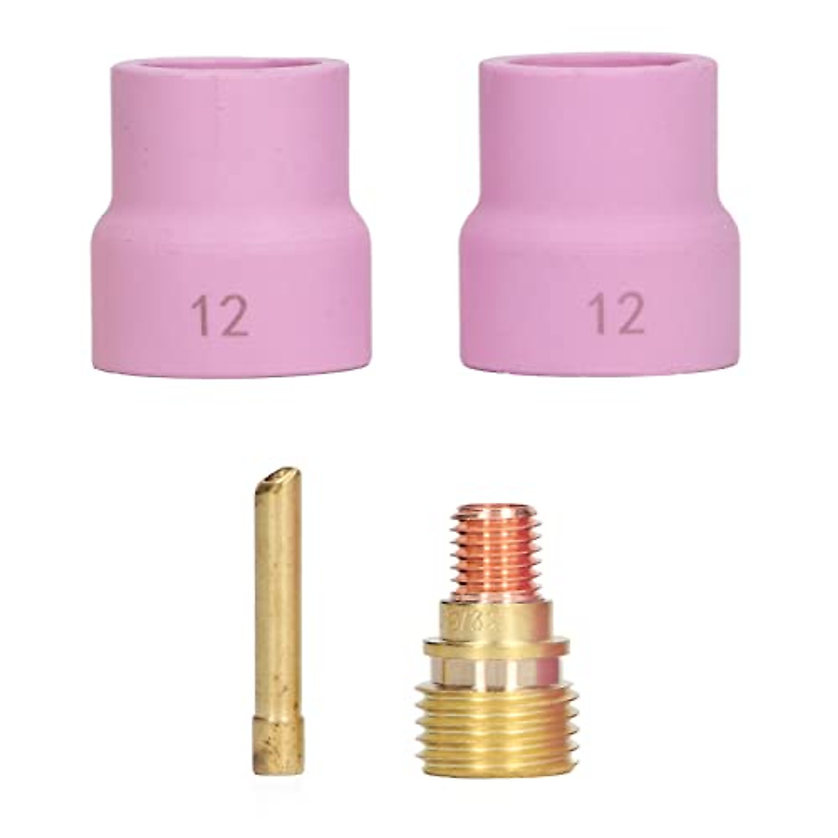 TIG Welding Accessory, Standard Design Durable Copper 4Pcs Easy Installation Welder Ceramic Nozzle Wide Application for 9 20 Air Cooled Weld Gun