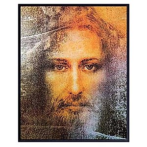 Jesus Christ Wall Art - Jesus Wall Decor - Religious Christian Room Decor for Bedroom, Home, Church - Catholic Gifts - Inspirational Gift for Pastor, Priest, Ordained Minister - Picture Poster