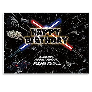 Seasonwood Star Themed Backdrop for Baby Boys Kids Birthday Party Universe Wars Background Galaxy Photography Party Decorations Cake Table Banner Photo Booth Props Supplies Favor 7x5ft