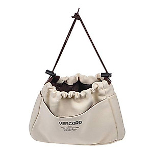 Vercord Canvas Handbag Organizers, Sturdy Purse Insert Organizer Bag in Bag, 10 Pockets Beige Small