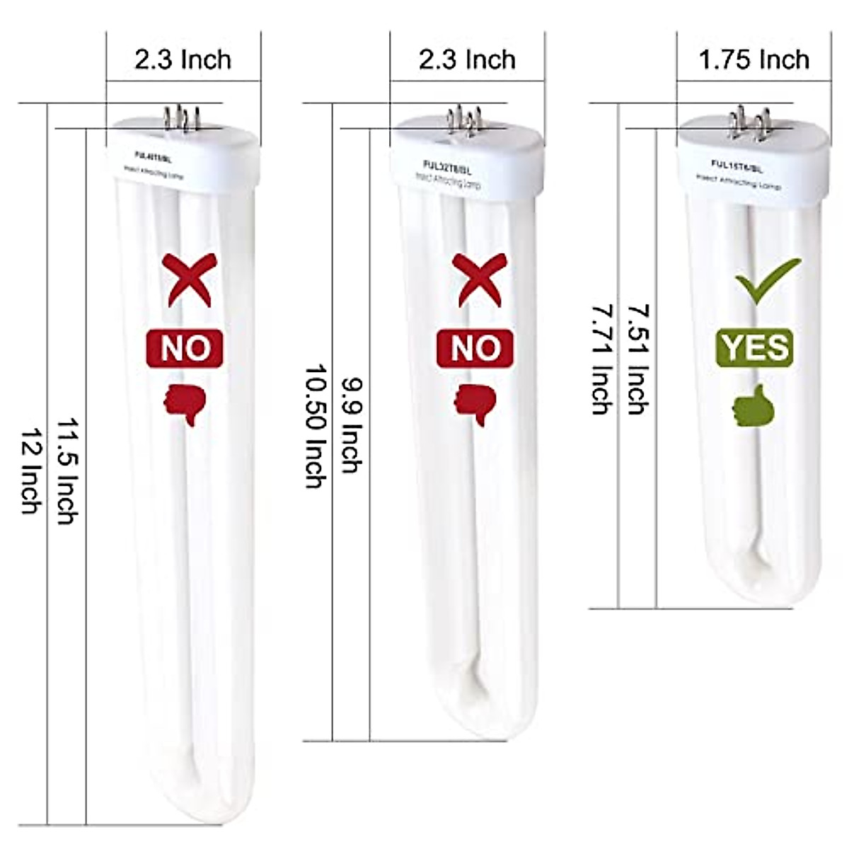 7.7 Inch BF-35 Replacement Bulb 15 Watt for Flowtron BK-15D Stinger FP15, TZ15, B1515-4 /Hemiua T6 Pro Black Flag BB-15WHT BZ-15, BZ-20