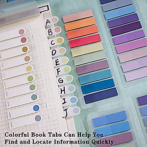 ELII Sticky Tabs 1200pcs Page Markers,Morandi Sticky Note Tabs Colored Writable and Repositionable Book Flags Tabs Strip Index Tabs,Page Tabs