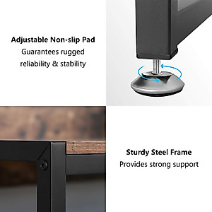 LAVIEVERT Computer Desk with Hutch and Bookshelf 47 Inches Office Desk Laptop Table Studying Writing Desk Workstation for Home & Office - Rustic Brown