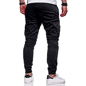 Fashion Sport Pants, Mens Hip Hop Joggers Pants Casual Athletic Running Track Drawstring Sweatpants Trousers (Black, XXXL)