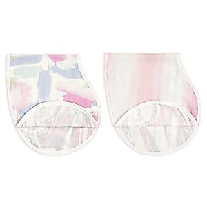 aden + anais Silky Soft Bamboo Viscose Burpy Bib – Multi-Use, Absorbent 4-Layer Burp Cloth and Full-Coverage Snap-Closure Baby Bib in One, Lap-Shoulder Drool Cloth, 22.5” X 11”, 2-Pack, Florentine