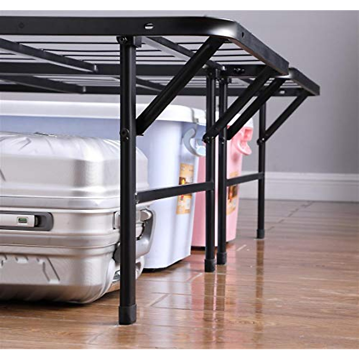 Coaster Home Furnishings Hetfield 16 Inch Foldable Metal Platform Bed Frame Mattress Foundation – Under-Bed Storage, Tools-Free Assembly, Box Spring Replacement – Full