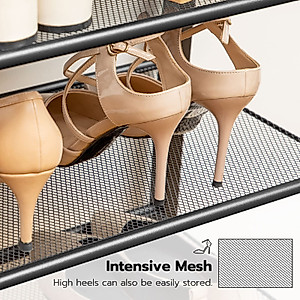 HOOBRO 10-Tier Shoe Rack Organizer, Large Capacity Metal Shoe Shelf, Sturdy Shoe Storage with Top Shelf, for 27-36 Pairs of Shoes, Space Saver, Industrial, Rustic Brown and Black BF110XJ01