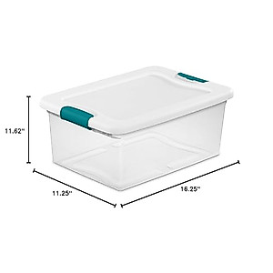 Sterilite 25 Qt./24 L Latching Box Clears, Quart, White, 6 Piece & 15 Qt./14 L Latching Box Clears, Quart, White, 12 Piece