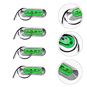Mikinona 4pcs Boat Trailer Kit Turning Light Trailer Side Light Signal Side Marker Light Abs Truck Green LED Truck Tail Truck Indicator Light